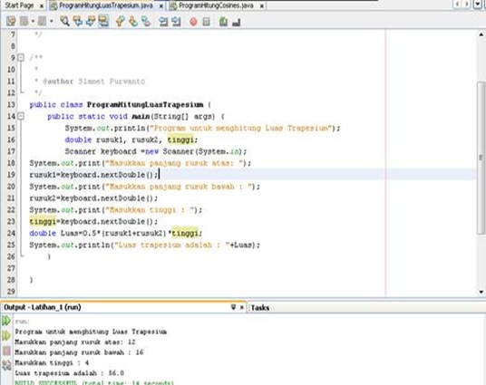 ZONA KOPIPEST . . . :-): Menghitung Luas Trapesium dengan Java